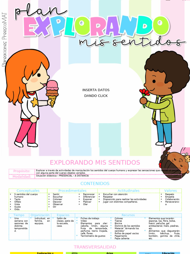 Explorando Mis Sentidos-Preescolar | PDF