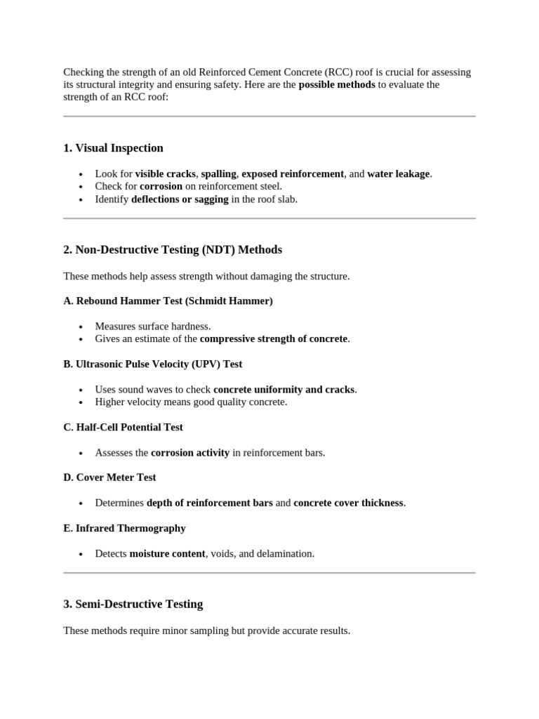 Strength of RCC Roof | PDF