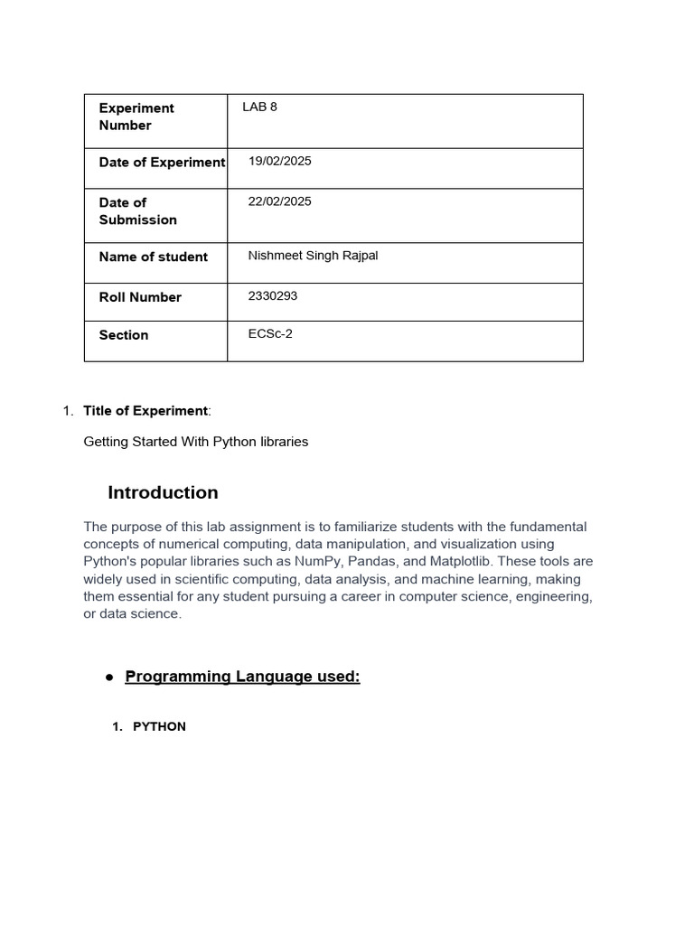 Lab 7 Submission PPJ | PDF | Python (Programming Language) | Applied Mathematics