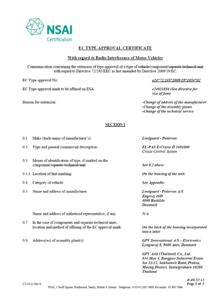 EC-II Type Approval TUV - New | PDF