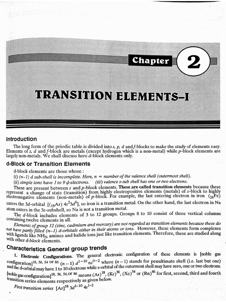 Transition Elements 1 | PDF