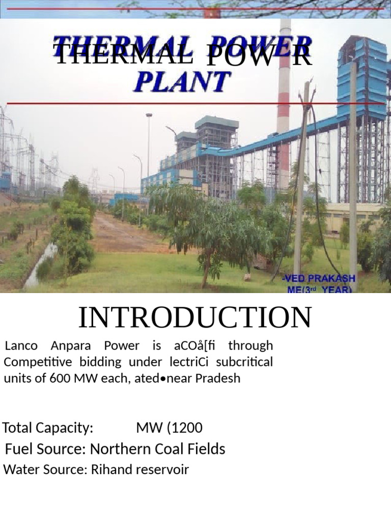Lanco Anpara Power Plant Overview | PDF