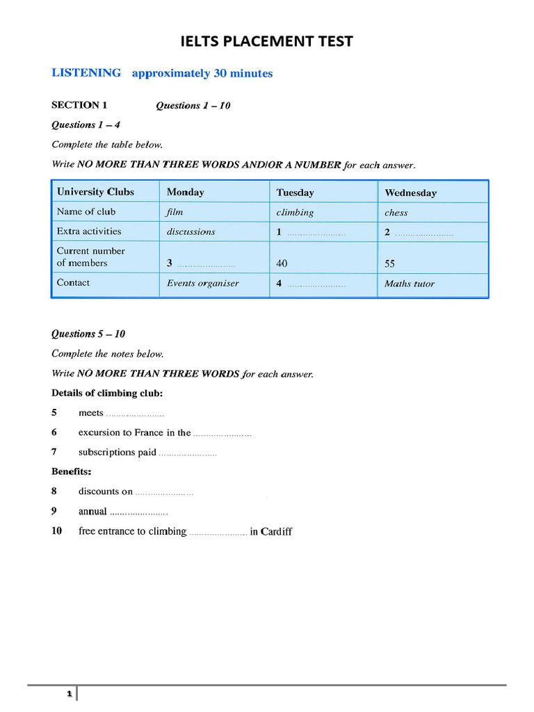 Ielts Test | PDF