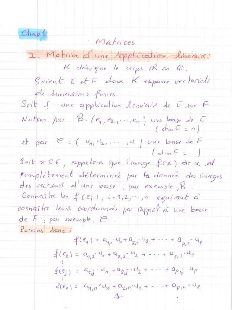 Notes Cours Chap 1 | PDF