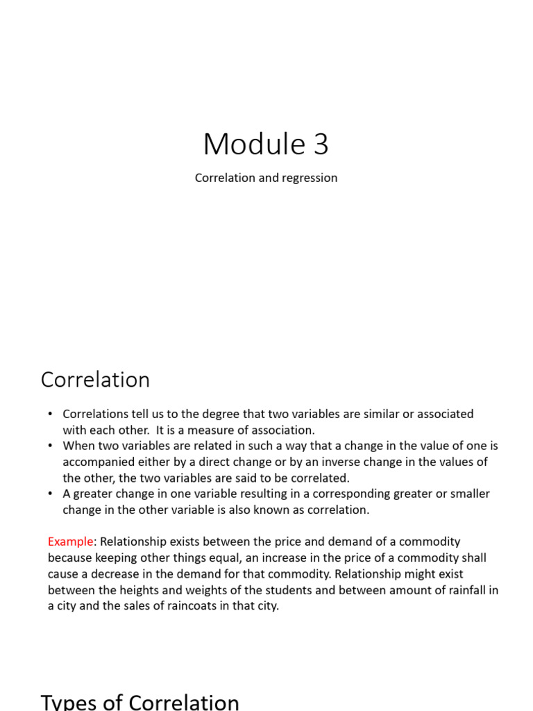 4-Correlation and Regression - Introduction and Motivation-23-01-2025 | PDF | Linear Regression ...