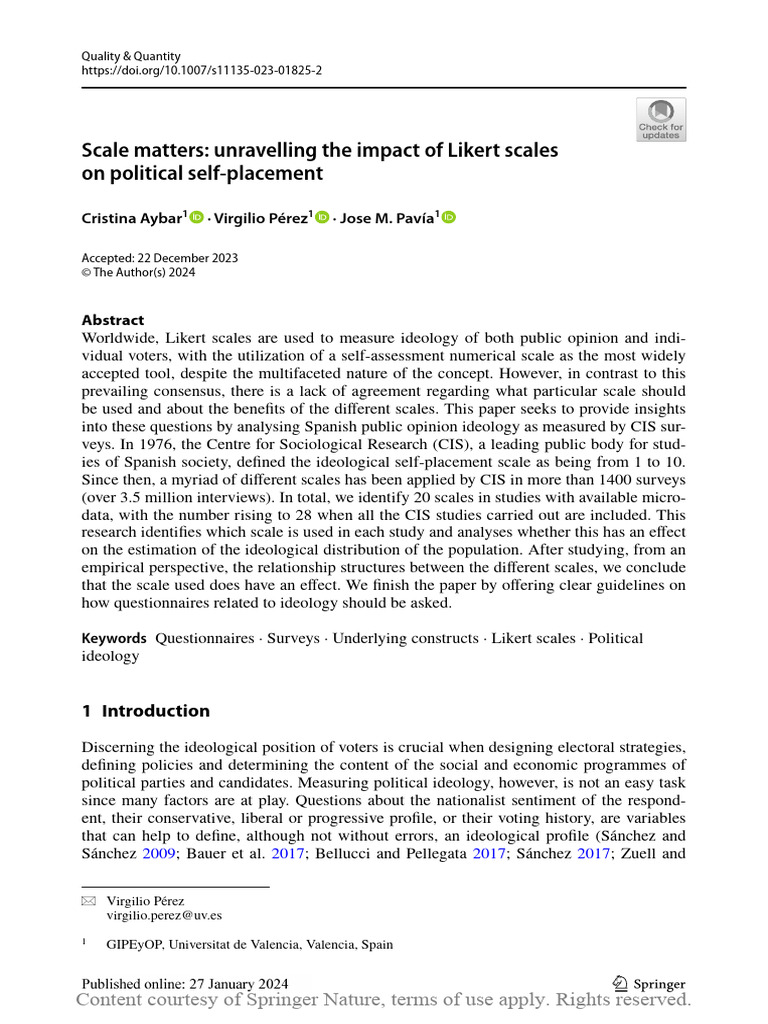 Scale Matters Unravelling The Impact of Likert Sca | PDF | Matrix ...