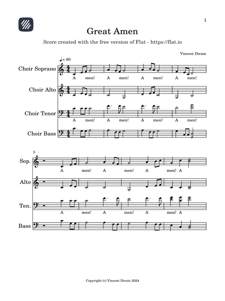 Choir Arrangement for "Amen" | PDF
