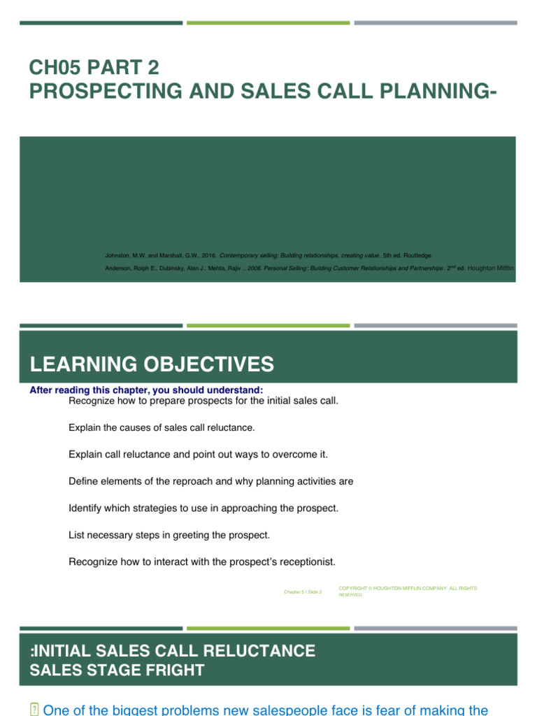 Ch05 Part 2 - Sales Call Planning | PDF