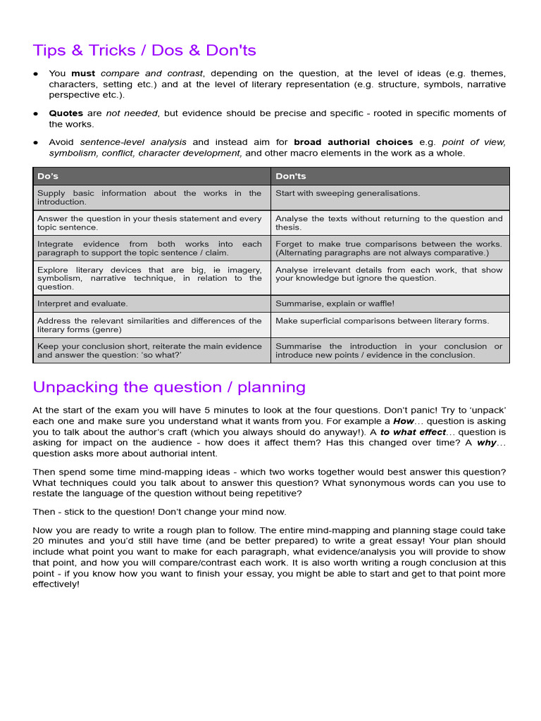 Paper 2 Revision Sheet SHARED | PDF | Poetry | Narrative