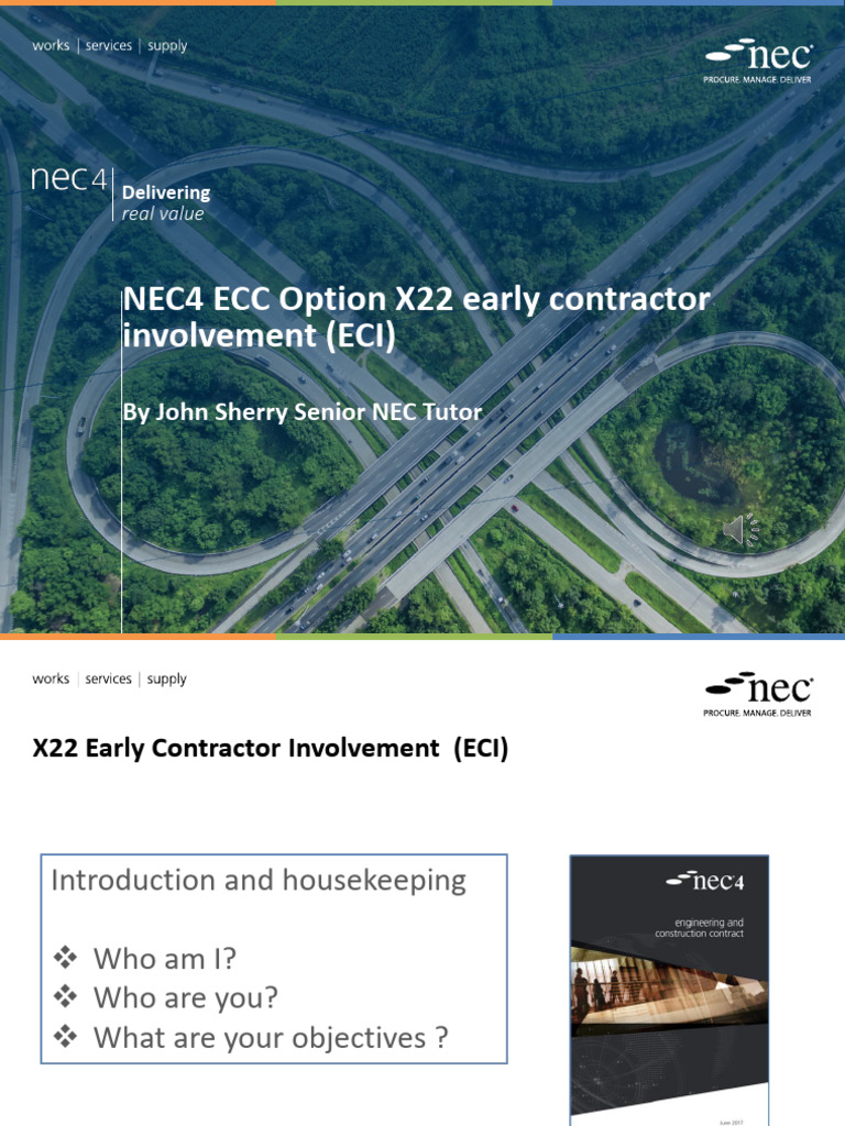 NEC4 X22 ECI Guidance Overview | PDF | Economies | Business