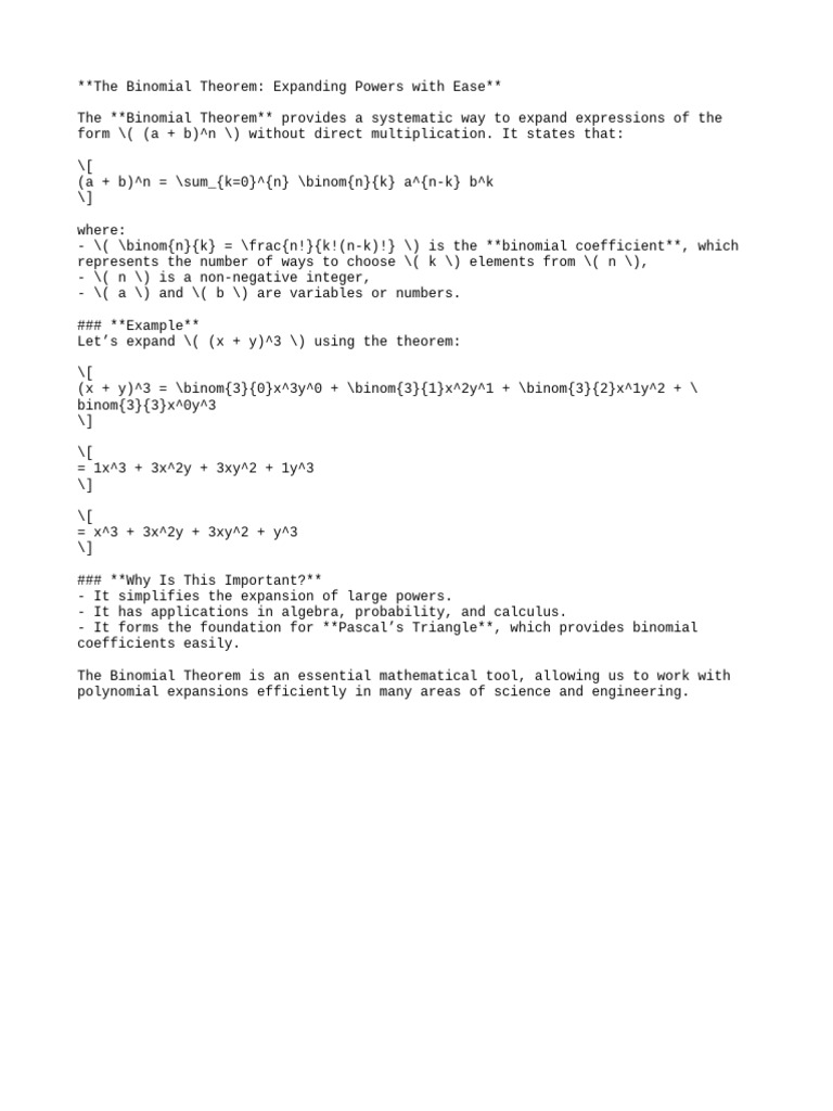 Binomial Theorem | PDF
