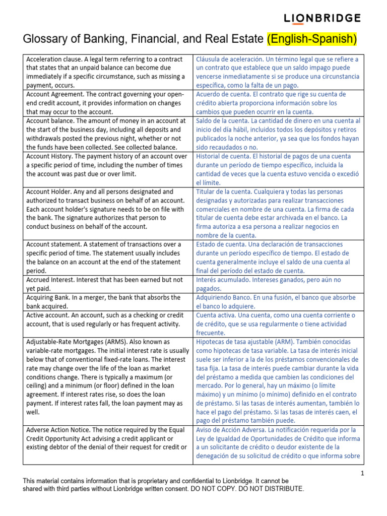 Glossary Banking (S) | PDF | Cámara de compensación automatizada ...