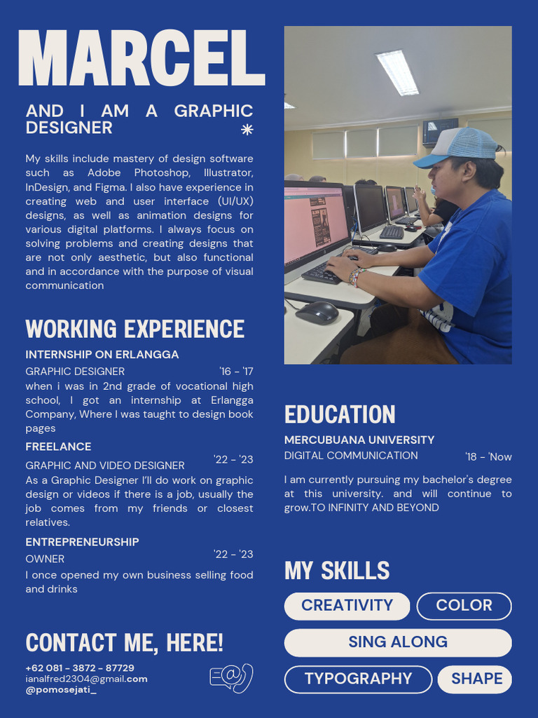 Creative CV Marcelius Alfred Ian Oktaviano | PDF | Graphic Design | Writing