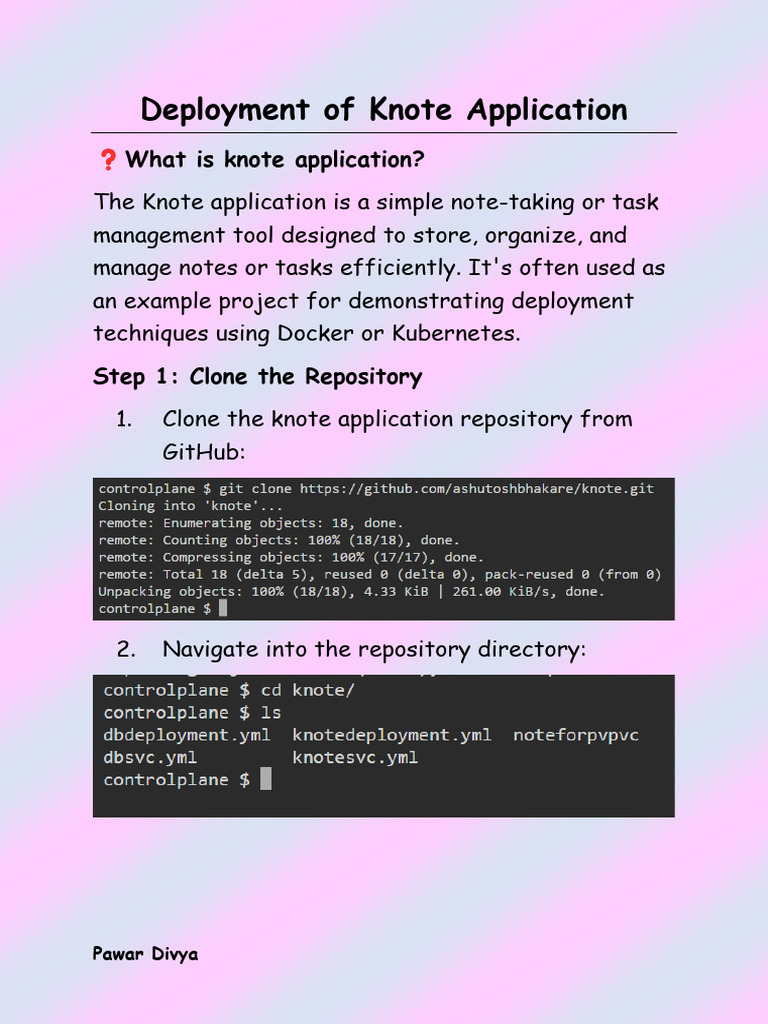 Deployment of Knote Application | PDF