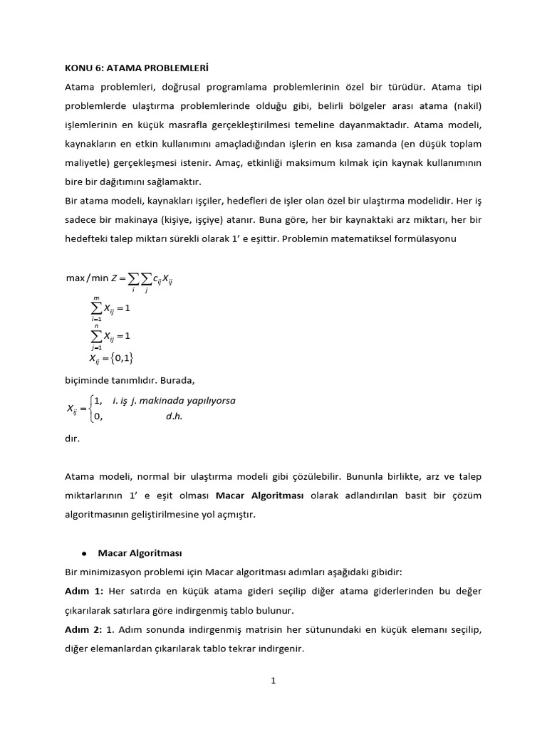 6.Atama Problemleri | PDF