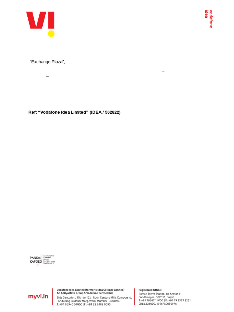 IDEA 30032025192250 SE Intimation GoI Order 30March25SIGNED | PDF | Equity (Finance) | Private Law