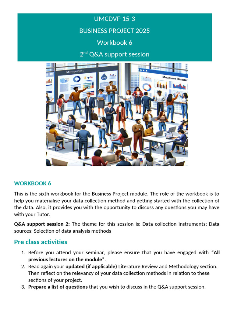 Workbook Business Project 6 March 2025 | PDF | Data | Questionnaire