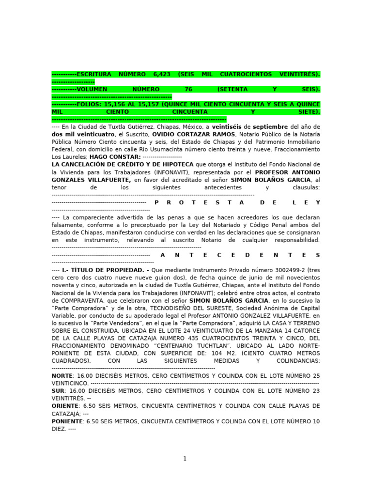 Cancelación de Hipoteca INFONAVIT | PDF | Propiedad | Ley común