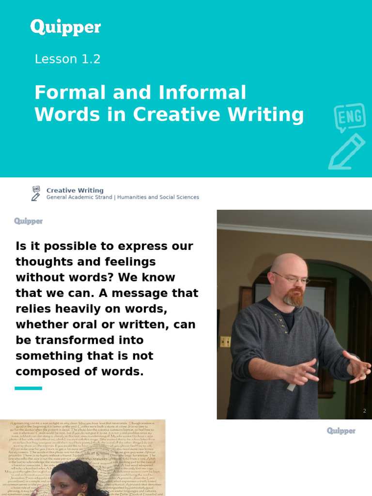 CRW11 12 Q1 0102M PS Formal and Informal Words in Creative Writing ...