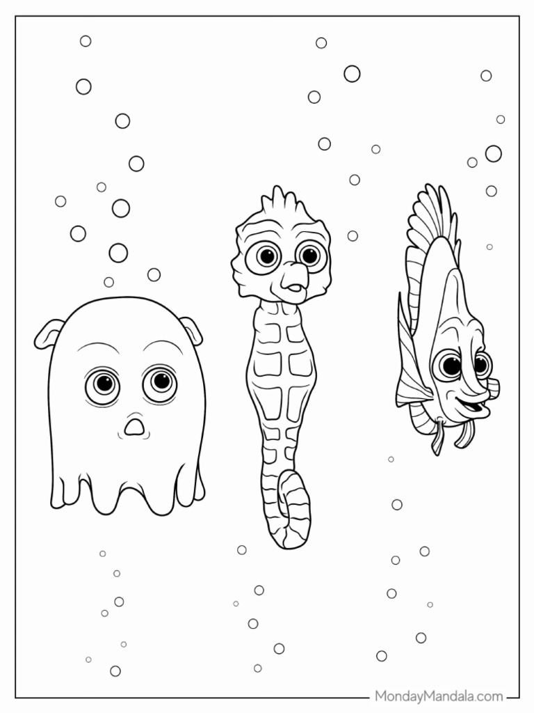 Coloring Page of Sheldon Pearl and Tad | PDF
