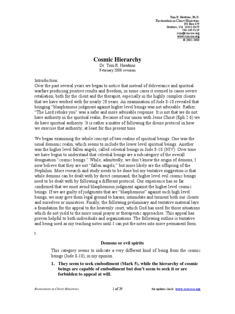 Ebook - Cosmic Hierarchy and Appeal To The Heavenly Court | PDF | Angel ...