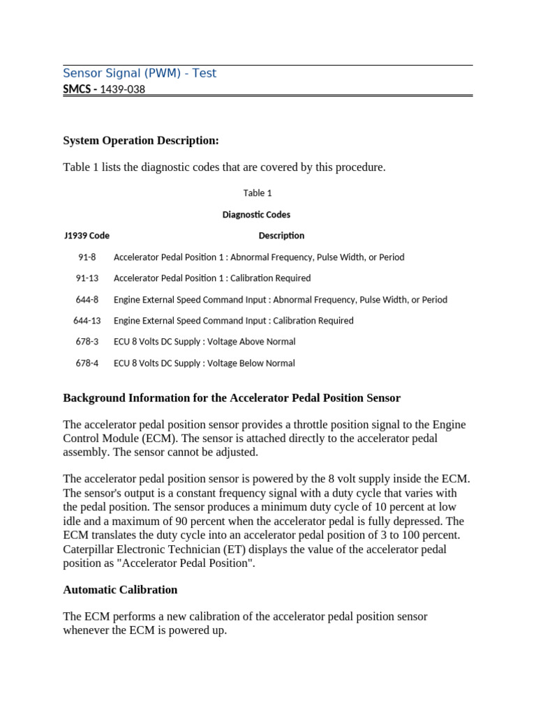 PWM Sensor Signal Testing Guide | PDF | Throttle | Electrical Connector