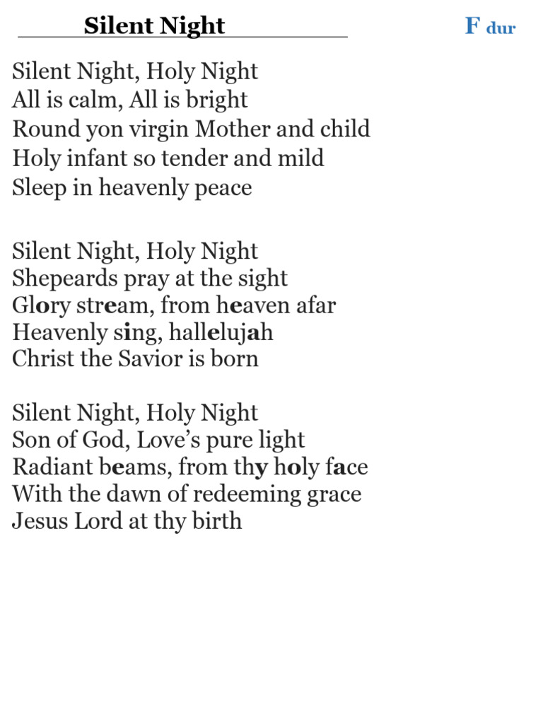 Silent Night Lyrics and Chords | PDF