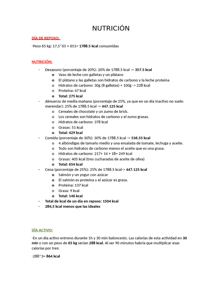 Nutrición Pdf Caloría Cocina