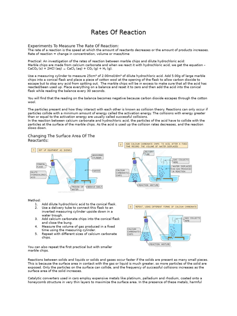 Measuring Rates of Chemical Reactions | PDF | Reaction Rate | Catalysis