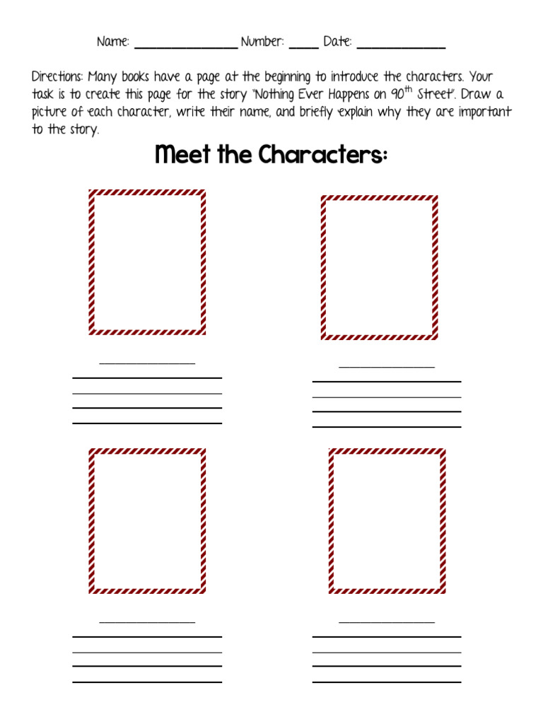 Character Introduction for 90th Street | PDF