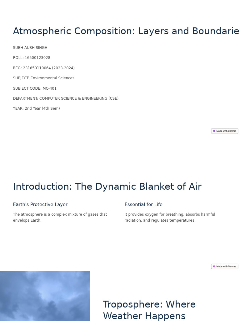 Atmospheric Composition Layers and Boundaries | PDF | Atmosphere Of ...