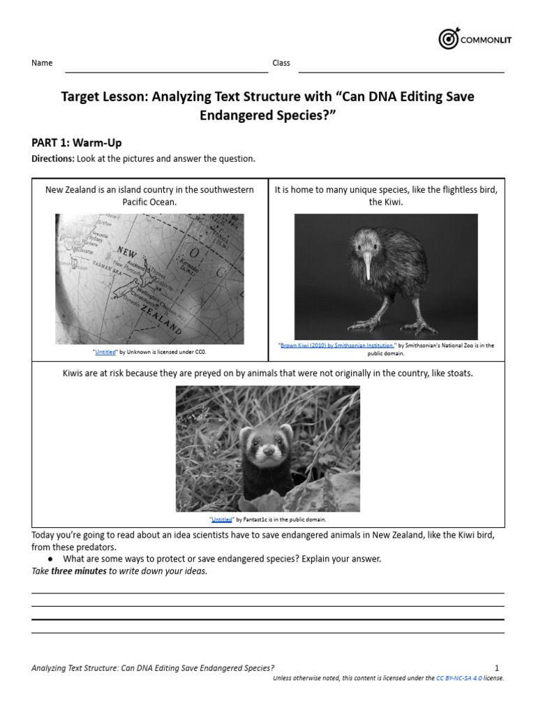 Annotated-Can DNA Editing Save Endangered Species Target Lesson STUDENT ...
