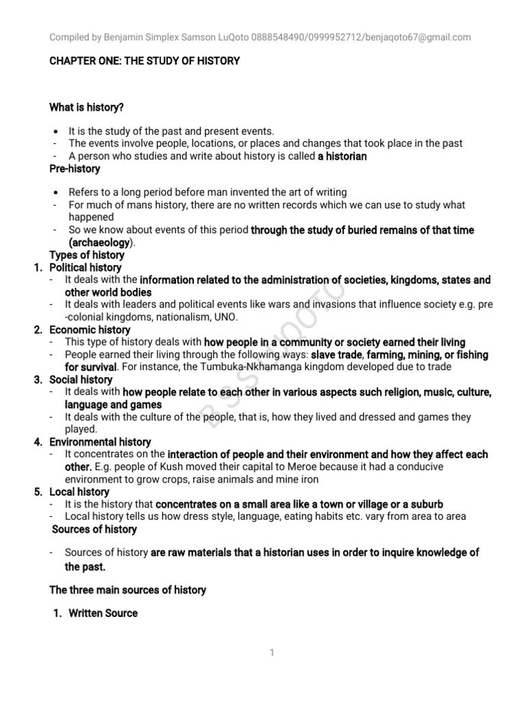 Form One History | PDF