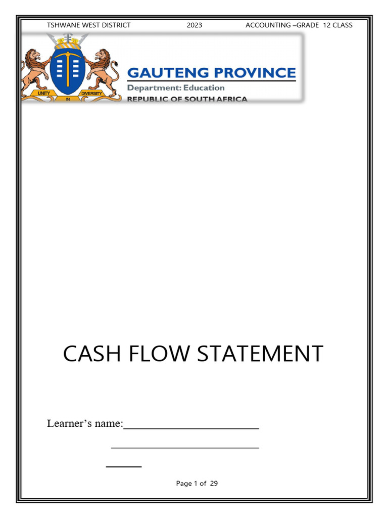 Grade 12 Cash Flow Statement Manual | PDF | Dividend | Book Value
