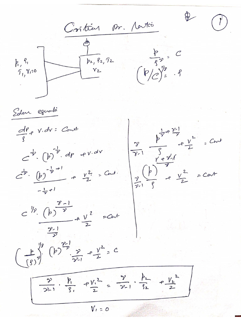Maximum Mass Flow Rate Derivation | PDF