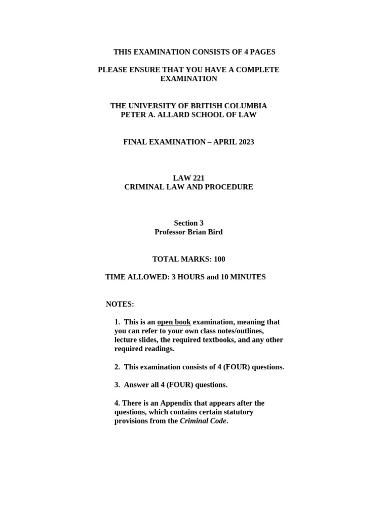 221.003 Criminal-Law Bird-Printed | PDF | Crimes | Crime & Violence