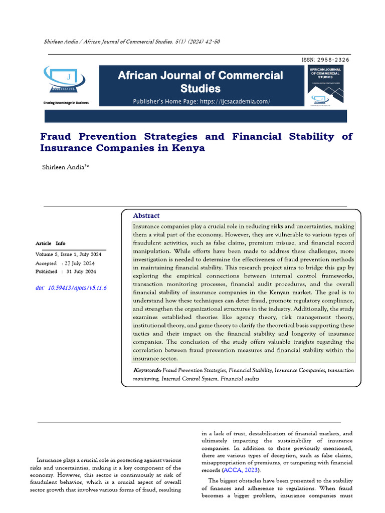 Fraud Prevention Strategies and Financial Stabilit | PDF | Internal ...