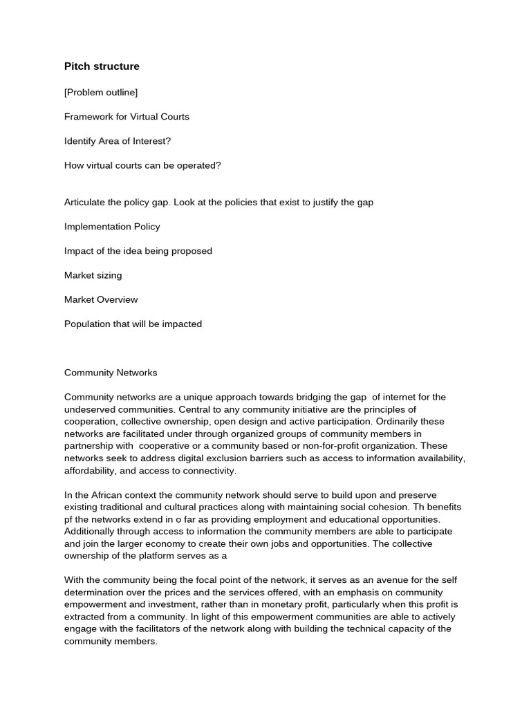 Pitch Structure - Docx - 0 | PDF | Community | Sustainability
