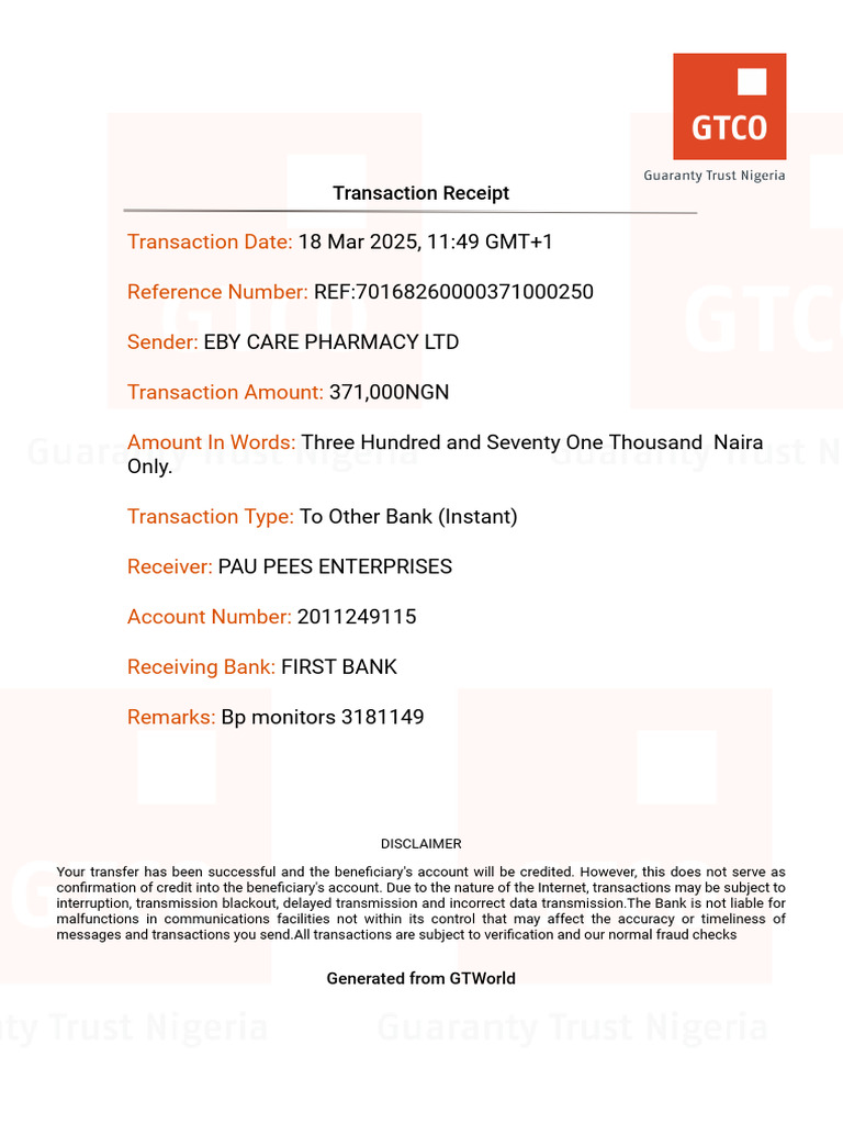 GTWorld - Transaction Receipt | PDF