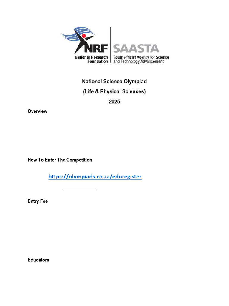 National Science Olympiad 2025 | PDF