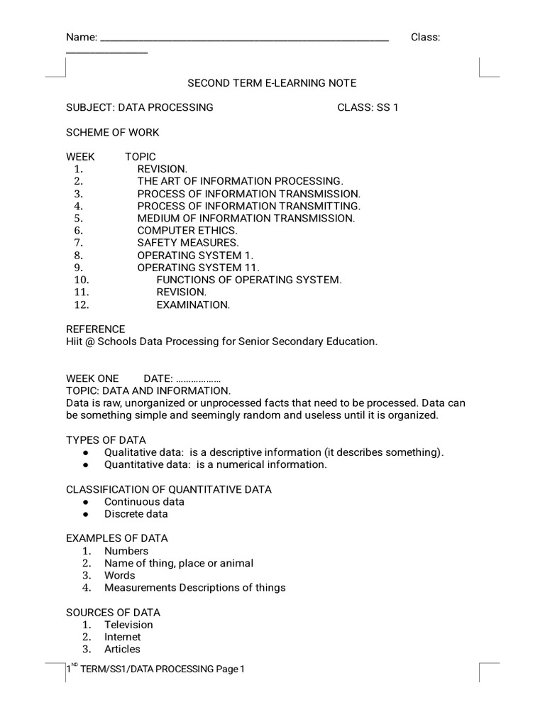 2nd Term s1 Data Processing | PDF | Operating System | Radio