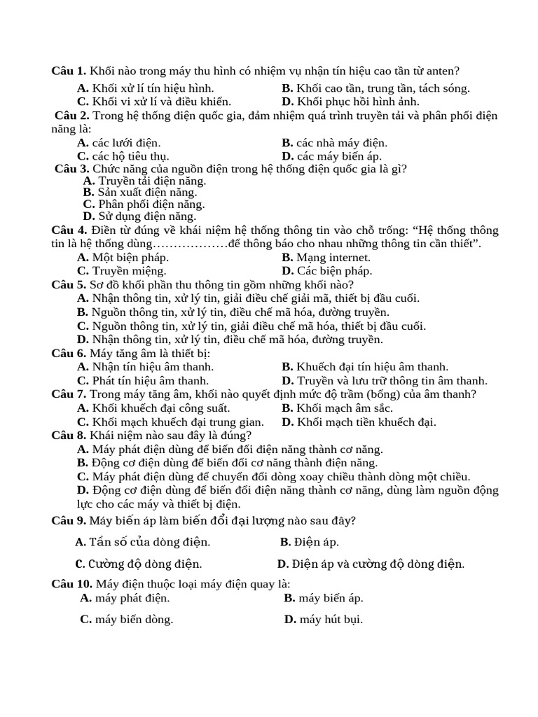 2324. TN cuối kì 2 CN12-OLM | PDF