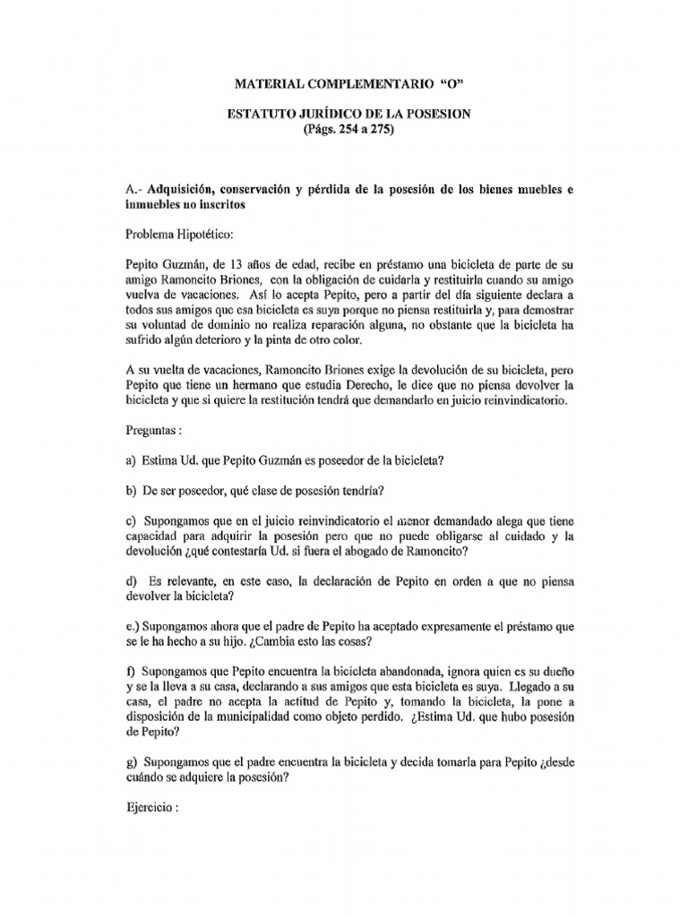 Estatuto Jur Dico de La Posesi N | PDF