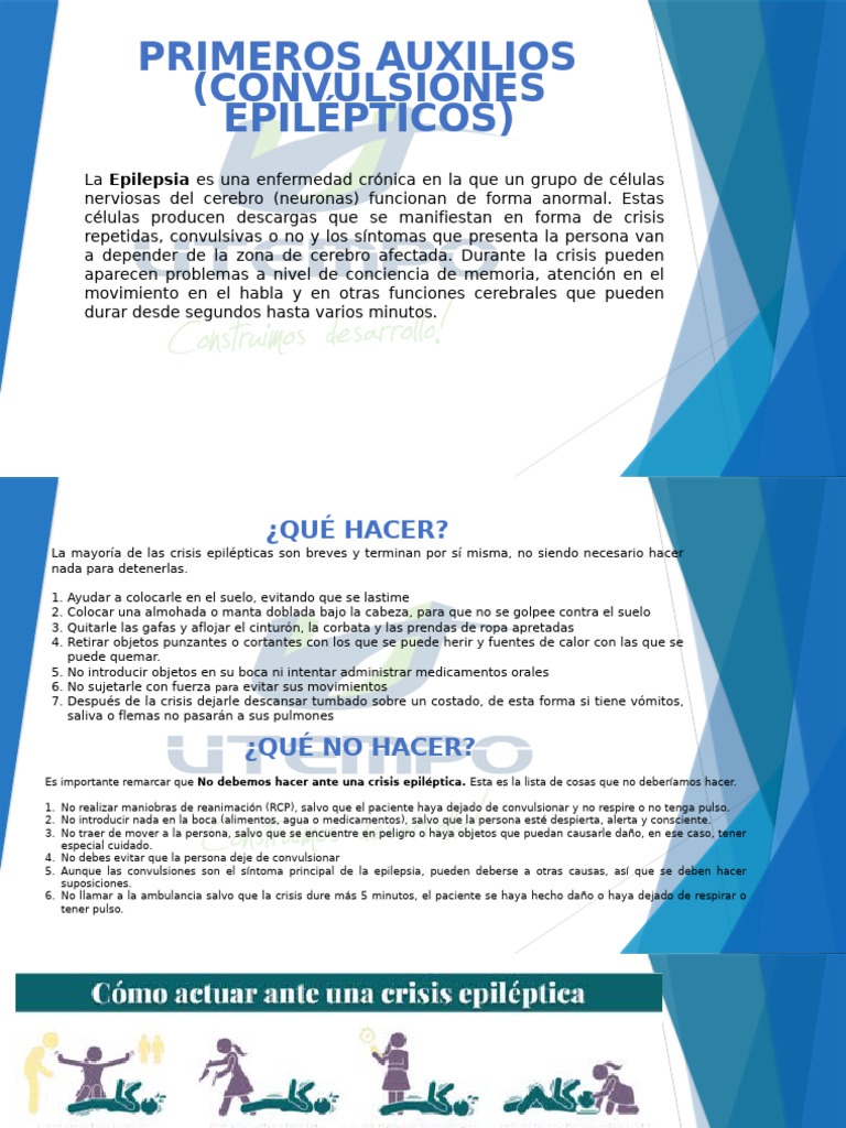 Capacitación Primeros Auxilios (Convulsiones Epilepticos) | PDF