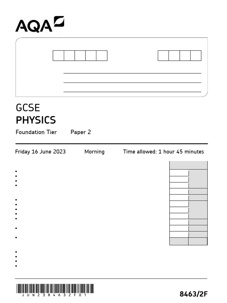 AQA Physics GCSE Paper 2 2023 (pt1) | PDF | Waves | Galaxy