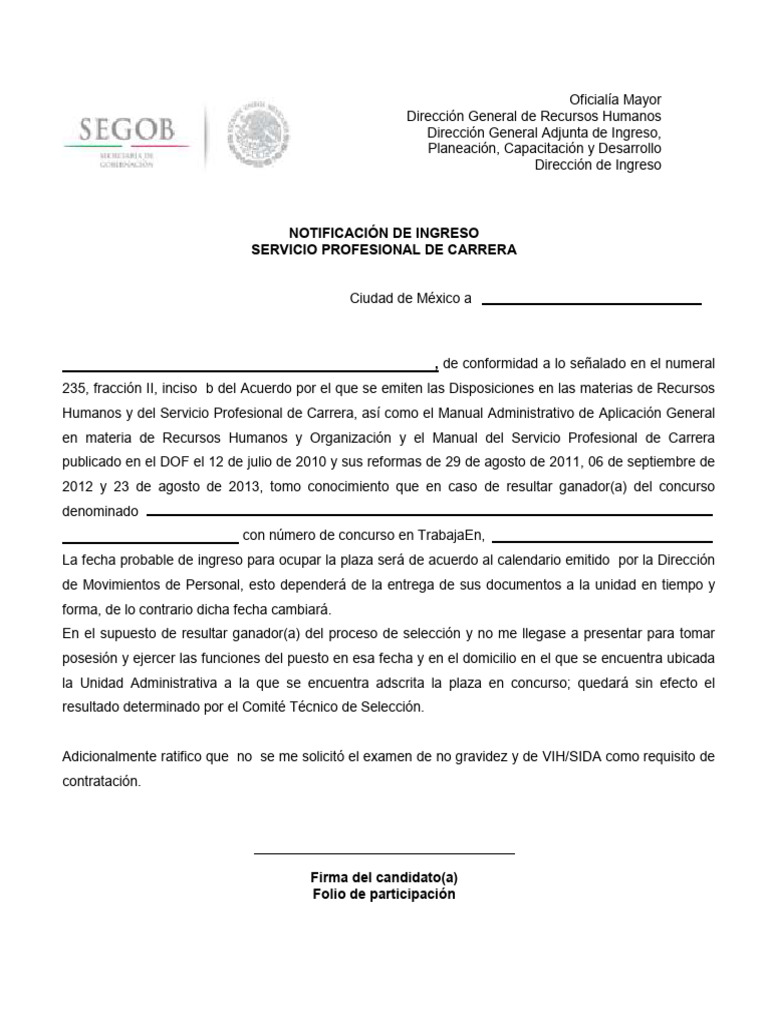 Notificaci N de Ingreso-2 | PDF