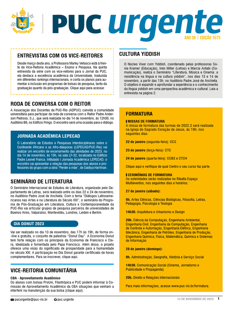 Seminário sobre Cultura Yiddish na PUC-Rio | PDF | Engenharia | Judeus
