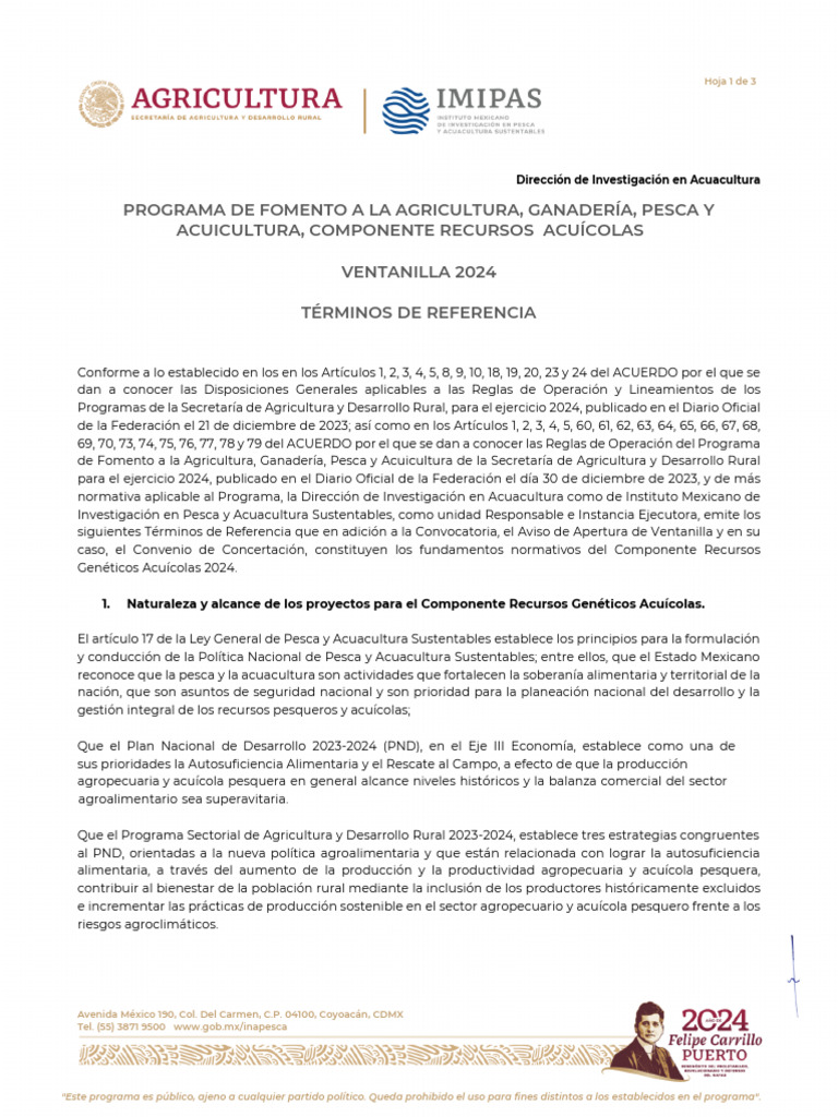 Programa de Fomento A La Agricultura | PDF | México | Sustentabilidad