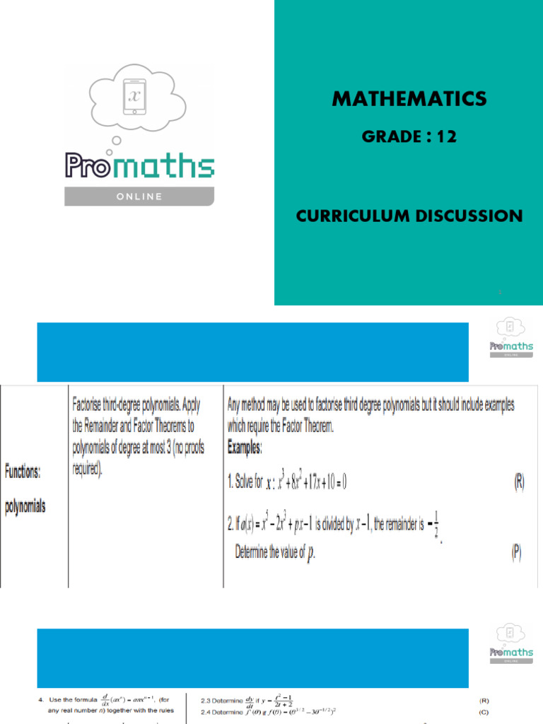 Grade 12 Calculus Cubic Sketching | PDF | Factorization | Polynomial