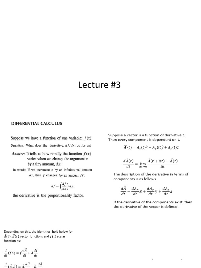 Lec 3 | PDF | Divergence | Flux